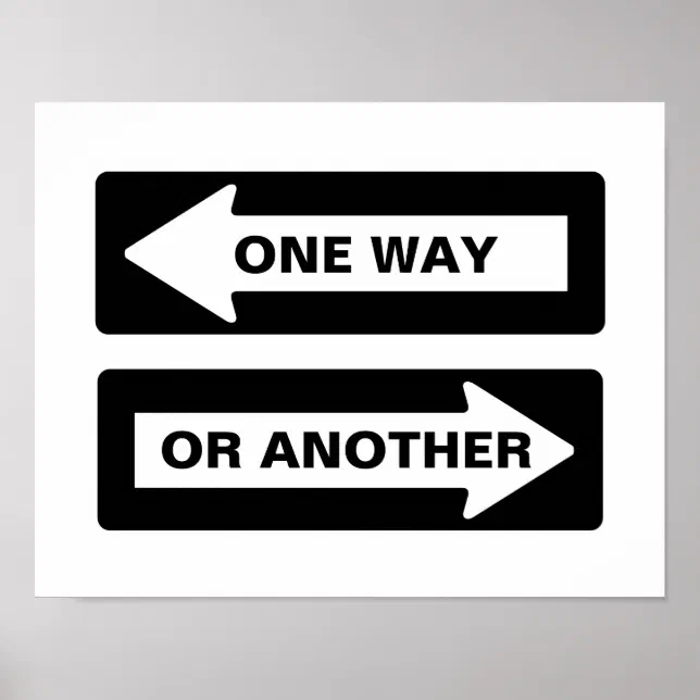 One Way or Another Street Sign Poster | Zazzle