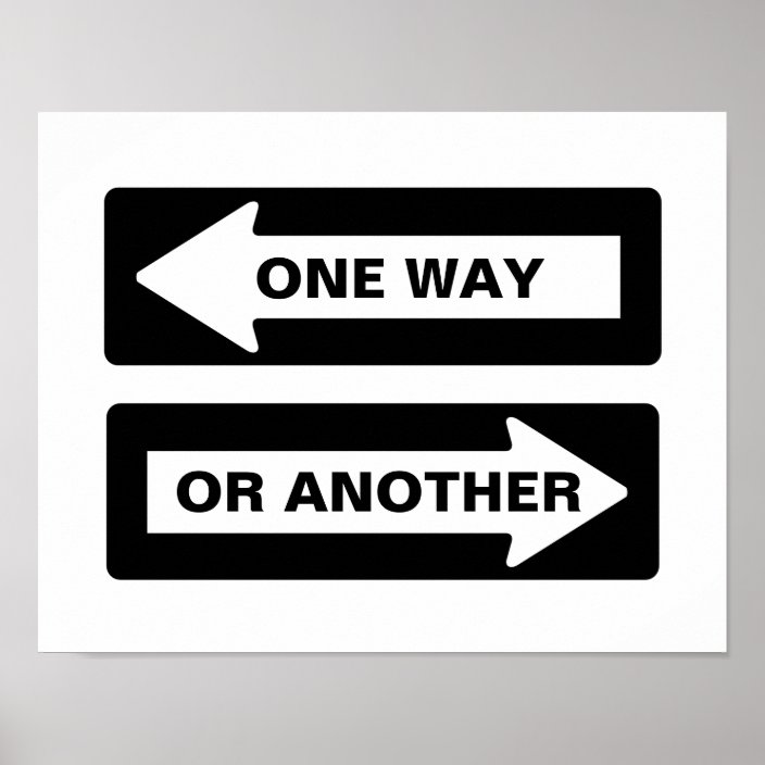 One Way or Another Street Sign Poster | Zazzle.com