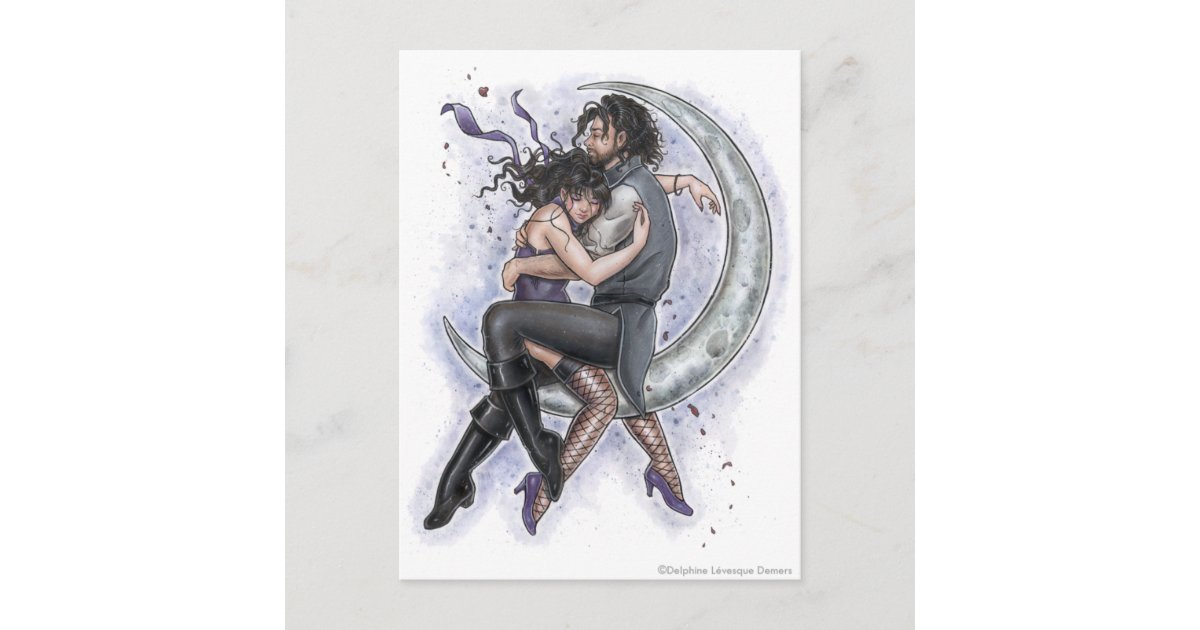 One Way Ticket To The Moon Romantic Love Postcard | Zazzle