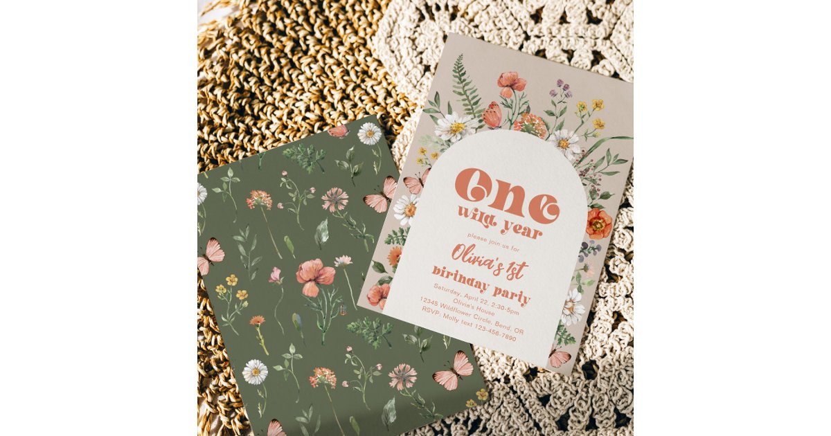 One Wild Year Birthday Invitation | Zazzle