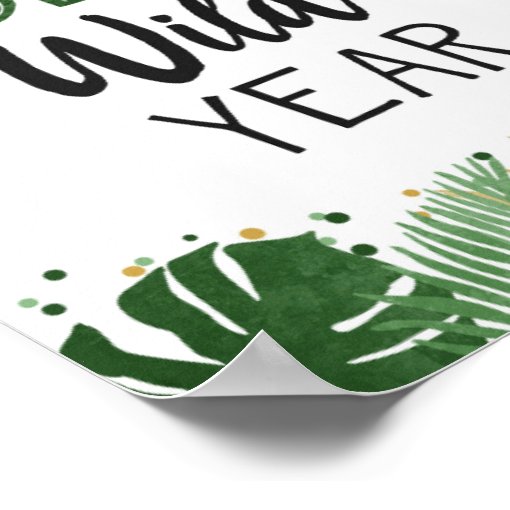 One Wild Year Tropical Safari Boy Birthday Sign | Zazzle