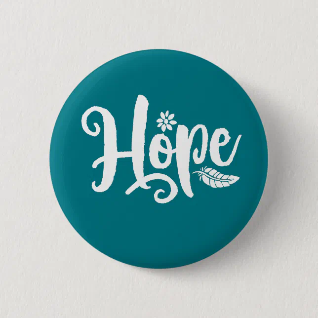 One Word That Say Hope Cursive Calligraphy Button | Zazzle
