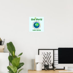 One World Many Stories Literacy Poster | Zazzle
