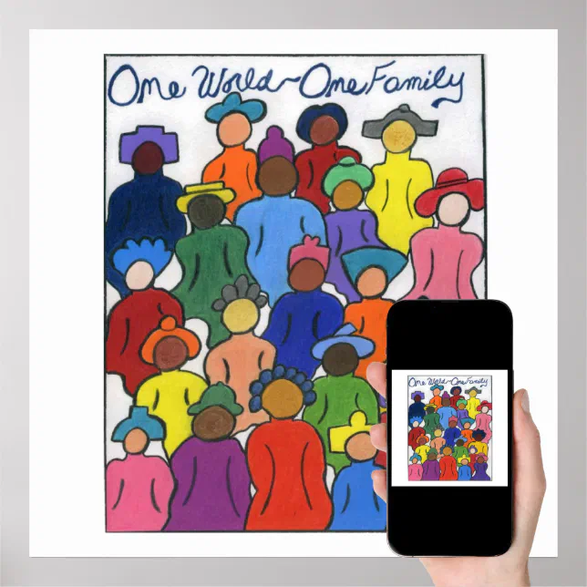 One World One Family Large Poster | Zazzle