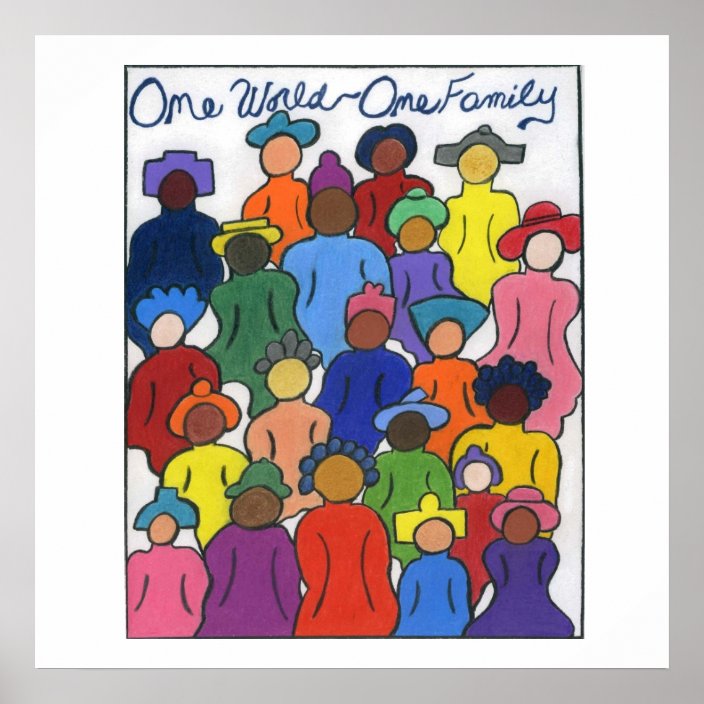 One World One Family Large Poster | Zazzle.com