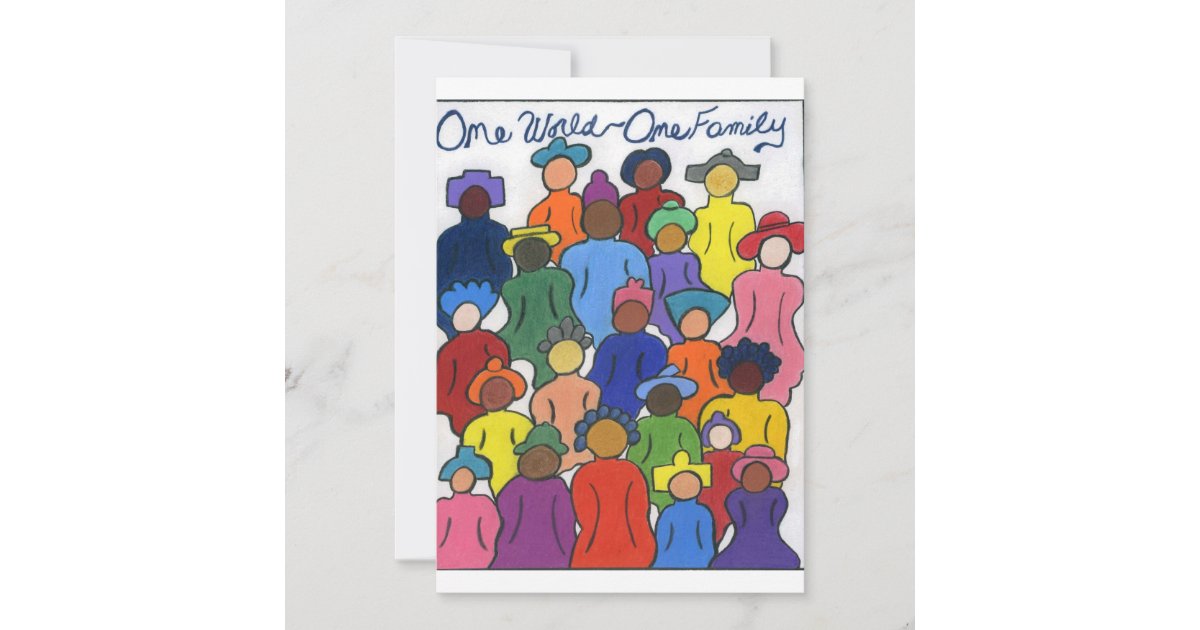 One World, One Family Multicultural Invitation | Zazzle