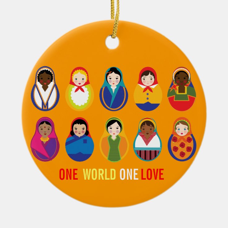 One world One Love Multicultural Ornament | Zazzle