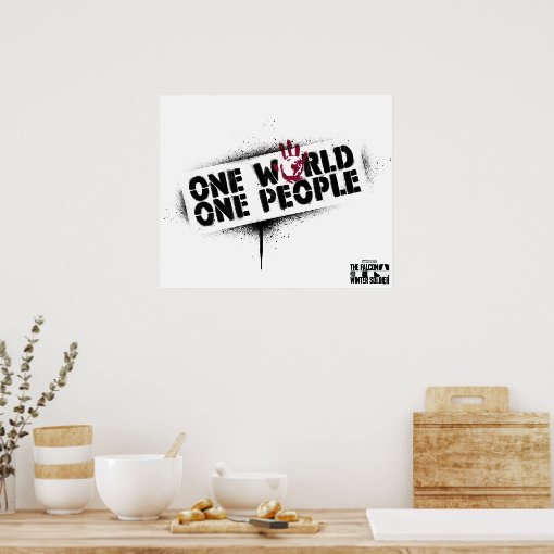 One World One People Spraypaint Stencil Graphic Poster | Zazzle