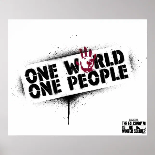One World One People Spraypaint Stencil Graphic Poster | Zazzle