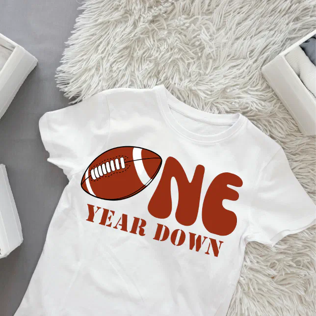 One Year Down Football Birthday Shirt | Zazzle