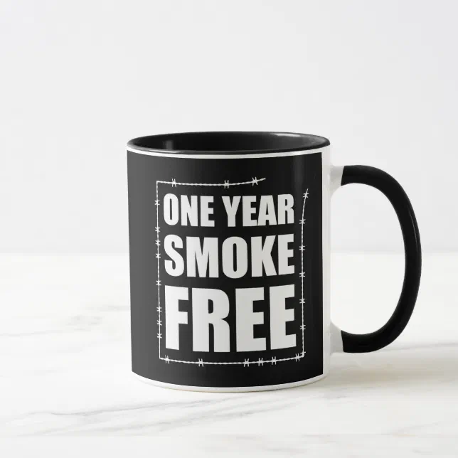 One Year Smoke Free Anniversary Mug | Zazzle