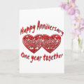One Year Together Card | Zazzle