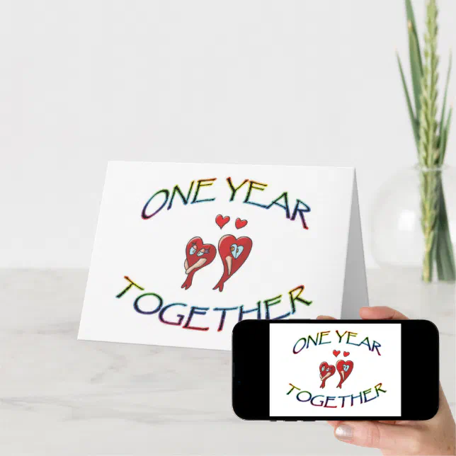 ONE YEAR TOGETHER CARD | Zazzle
