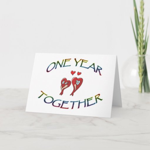 ONE YEAR TOGETHER CARD | Zazzle