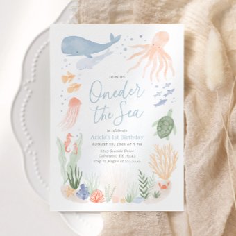 Oneder the Sea 1st Birthday Invitation | Zazzle
