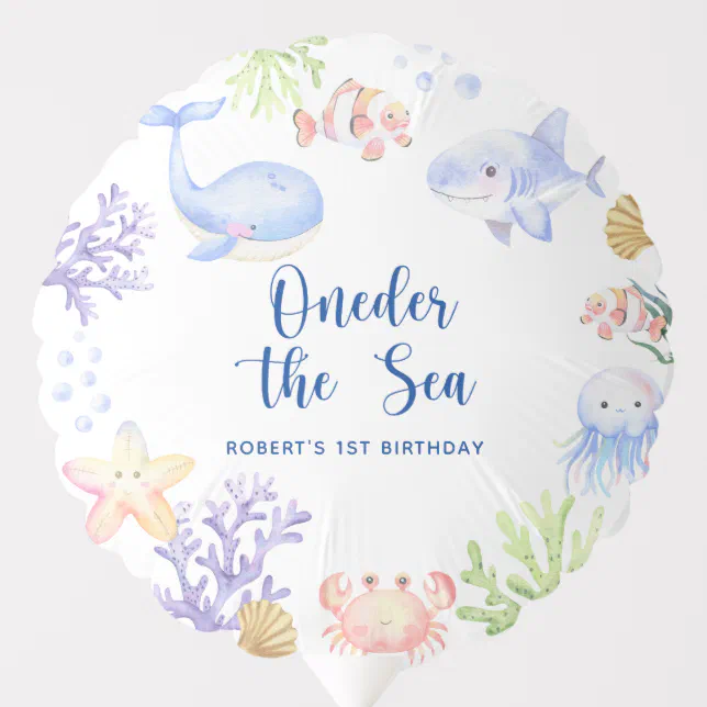 Oneder The Sea 1st Birthday Under The Sea Balloon | Zazzle