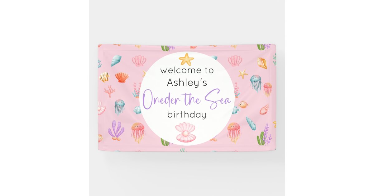 Oneder The Sea Birthday Banner | Zazzle
