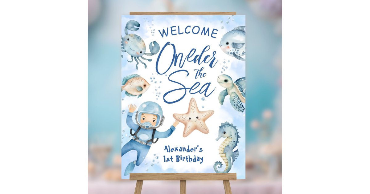 ONEder The Sea | Boy 1st Birthday Cute Ocean Foam Board | Zazzle
