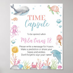 Oneder The Sea Pastel Birthday Time Capsule Poster | Zazzle