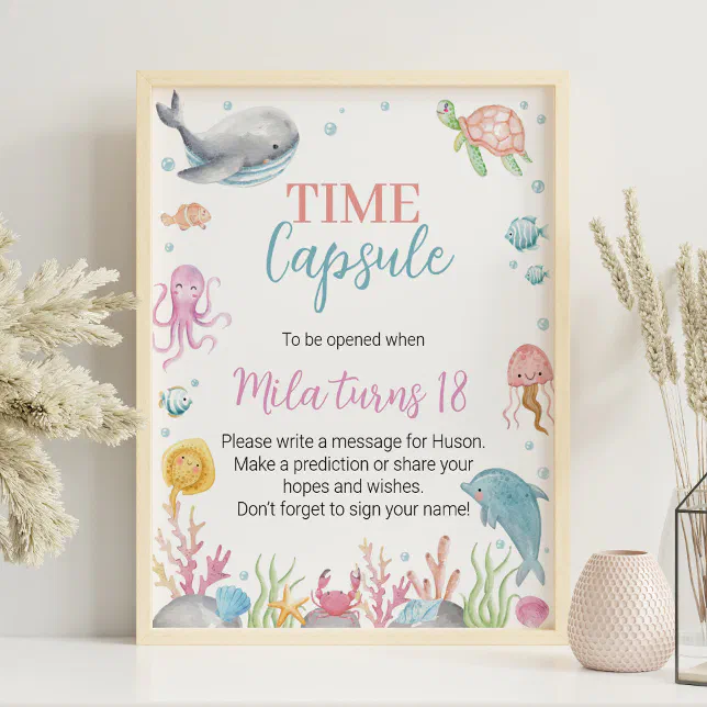 Oneder The Sea Pastel Birthday Time Capsule Poster | Zazzle
