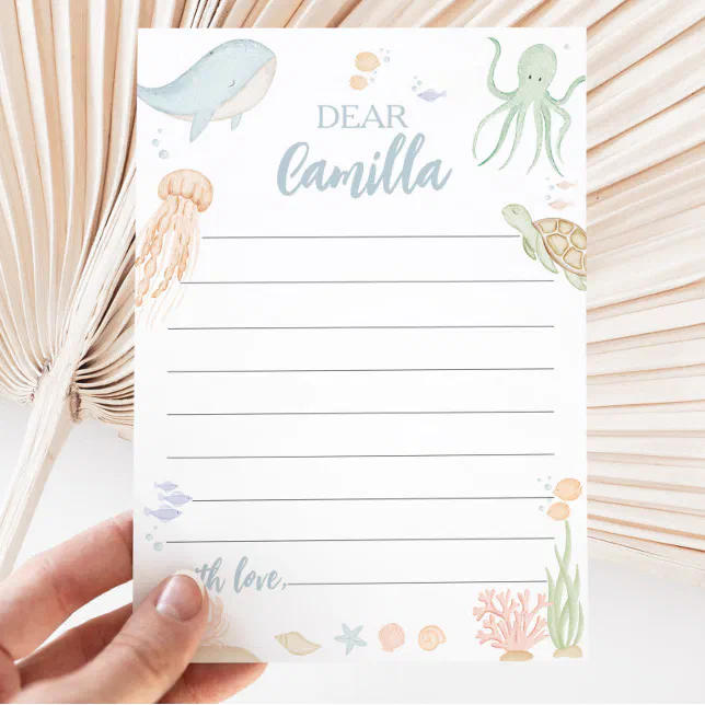 Oneder The Sea Time Capsule Message Card Under Sea | Zazzle