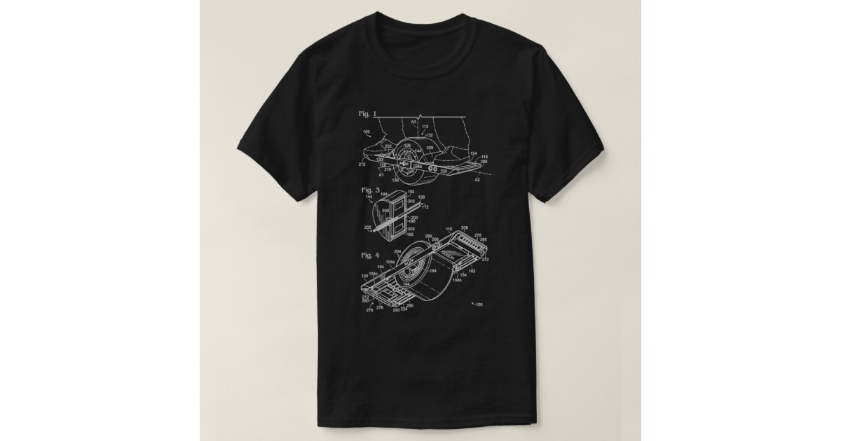 Onehweel Owner Gift Retro Onewheel Patent Drawing T-Shirt | Zazzle