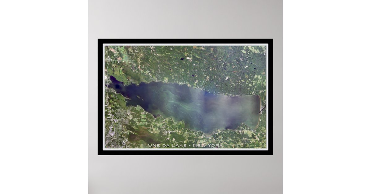Oneida Lake New York Satellite Poster Map | Zazzle