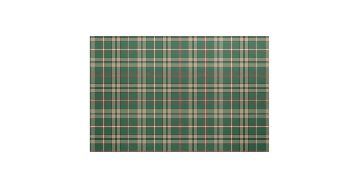 O'Neill Tartan Green and Tan Irish Plaid Fabric | Zazzle