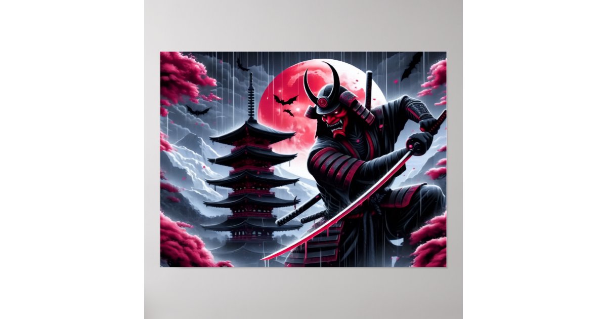 Oni Samurai Slash Poster | Zazzle