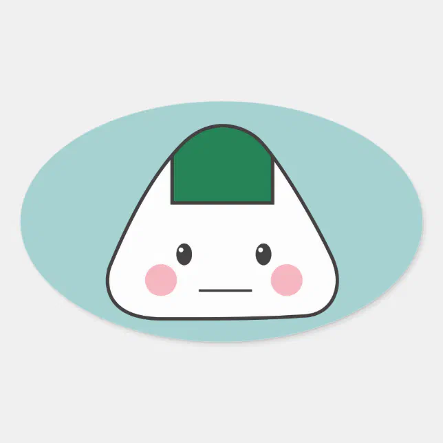 Onigiri omusubi Japanese rice ball seaweed nori Oval Sticker | Zazzle