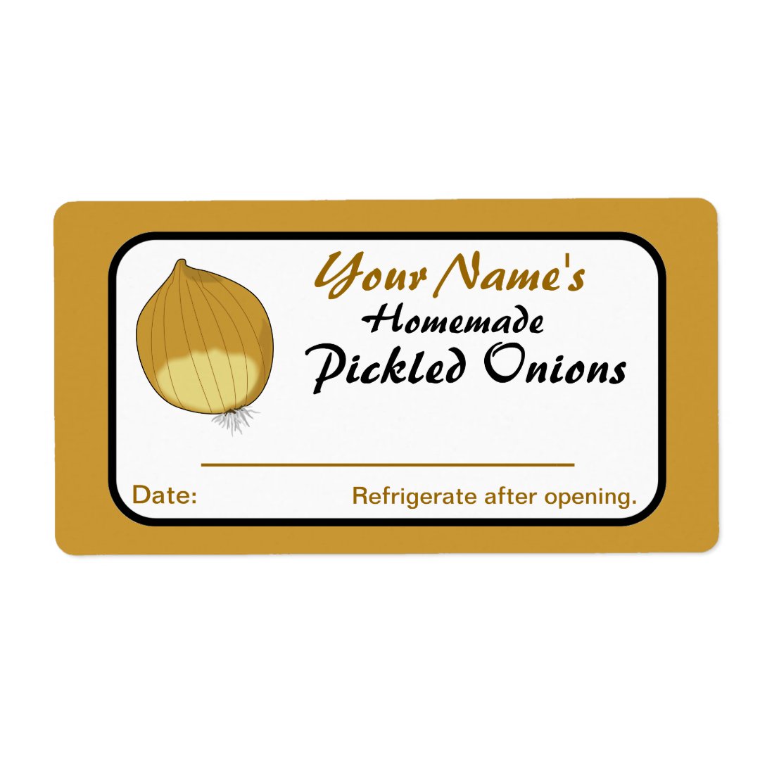 Onions Personalized Pickle Labels for Canning Jars | Zazzle