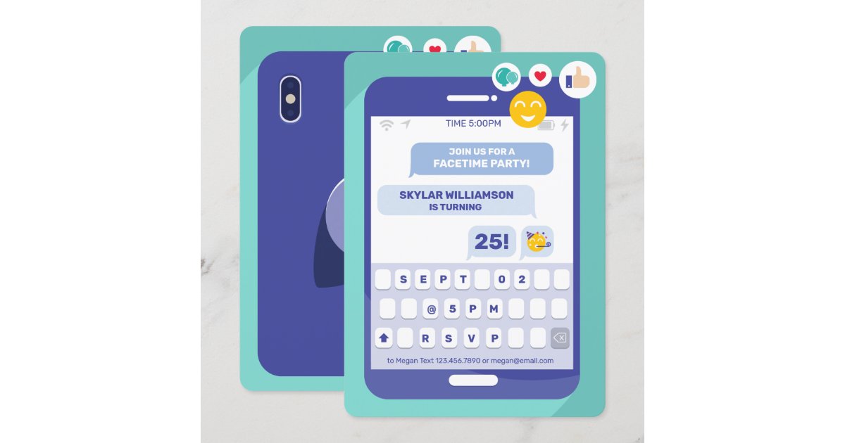 Online Group Video Chat Phone Text Message Party Invitation | Zazzle