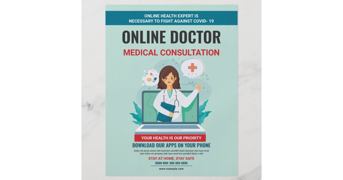 Online Medical Consultation Flyer | Zazzle