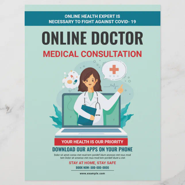 Online Medical Consultation Flyer | Zazzle