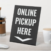 Online Pickup Here Black Pedestal Sign | Zazzle