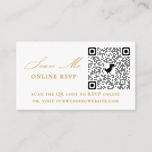 Online RSVP QR Code Gold Wedding Website Enclosure Card | Zazzle