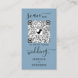 Online RSVP QR Code Lake Evergreen Wedding Website Enclosure Card | Zazzle