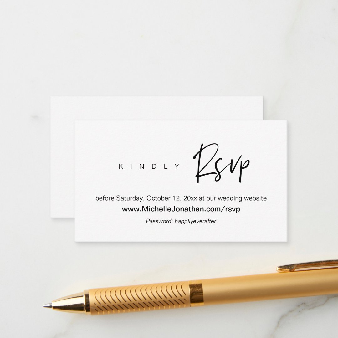 Online RSVP, Wedding website, Password, Reminder E Enclosure Card | Zazzle