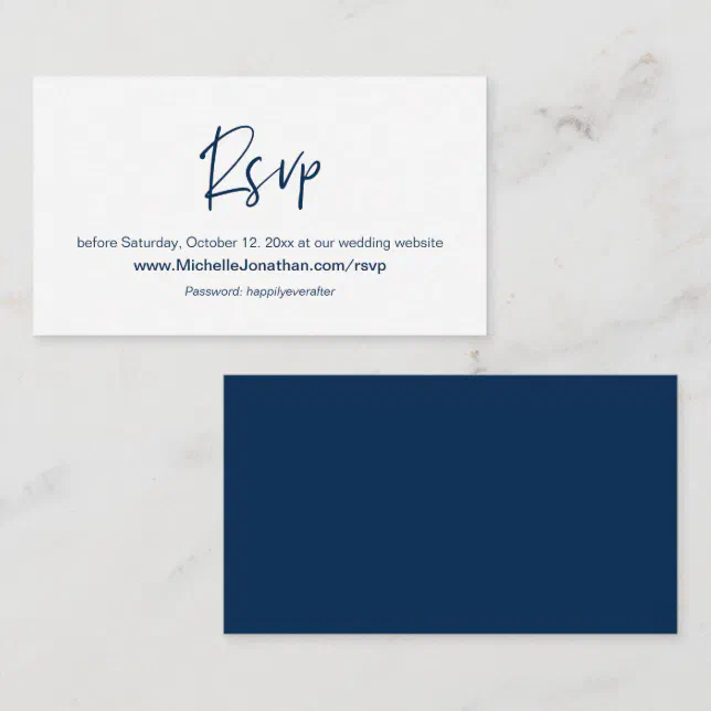 Online RSVP, Wedding website, Password reminder En Enclosure Card | Zazzle