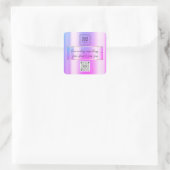 Online Shop QRCode Logo Photo Product Pink Gold Square Sticker | Zazzle