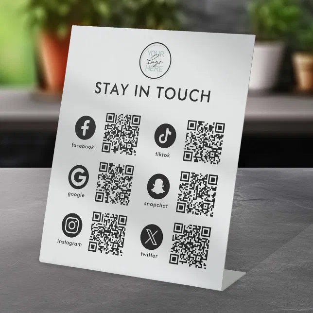 Online Social Media QR Code Pedestal Sign | Zazzle