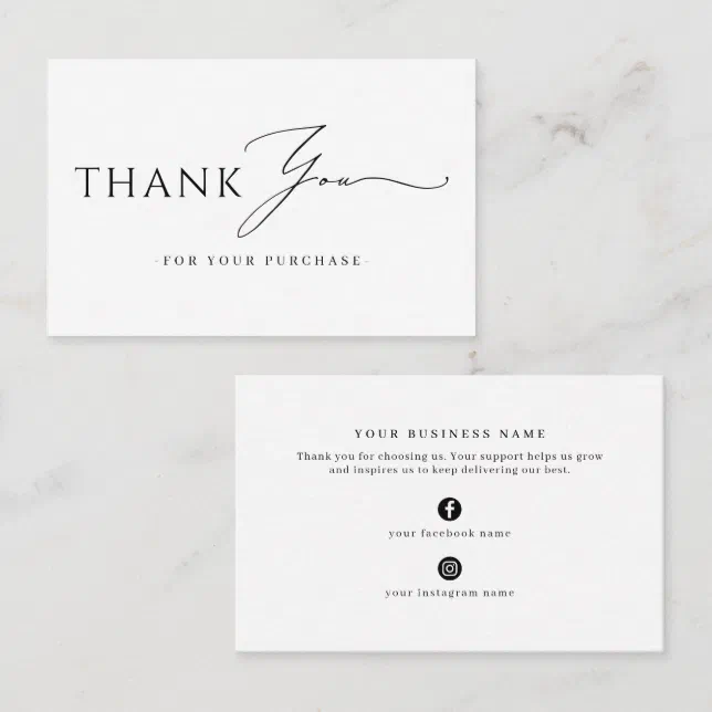 Online Store Promotional Thank You Business Insert | Zazzle