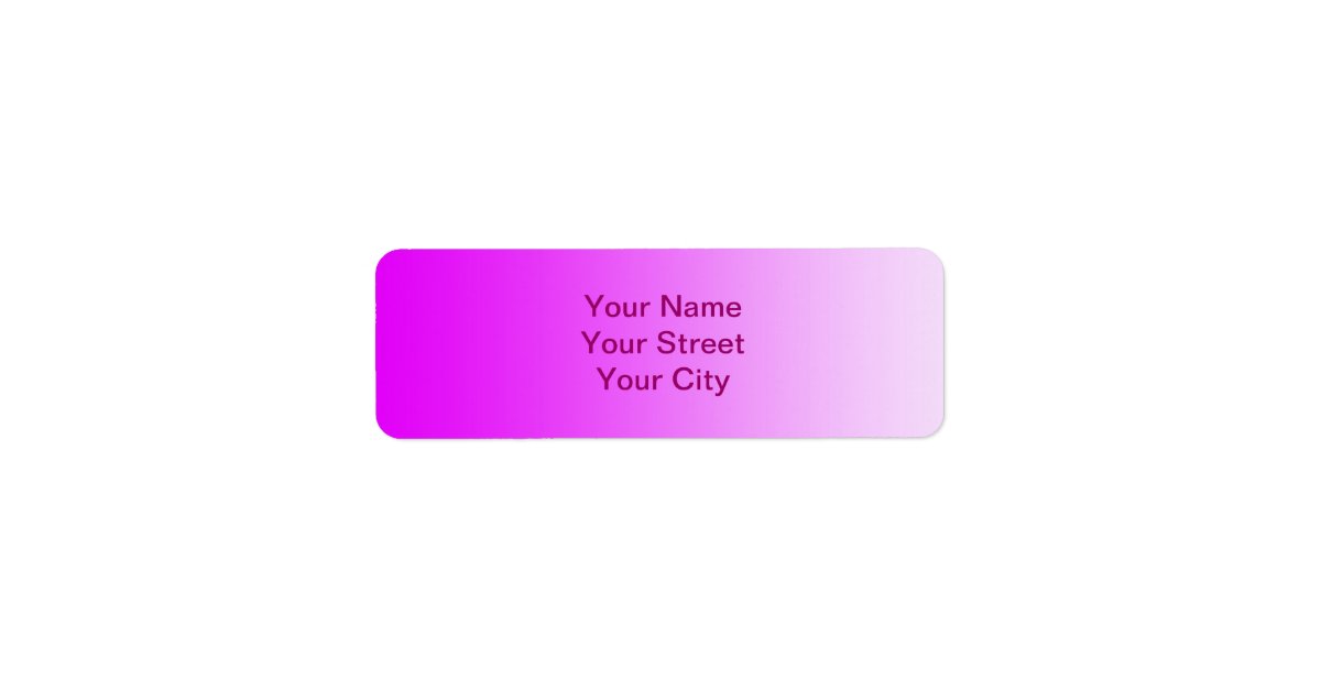 ONLY COLOR gradients - neon pink Label | Zazzle