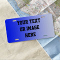 ONLY COLOR gradients - royal blue + your text License Plate | Zazzle