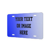 ONLY COLOR gradients - royal blue + your text License Plate | Zazzle