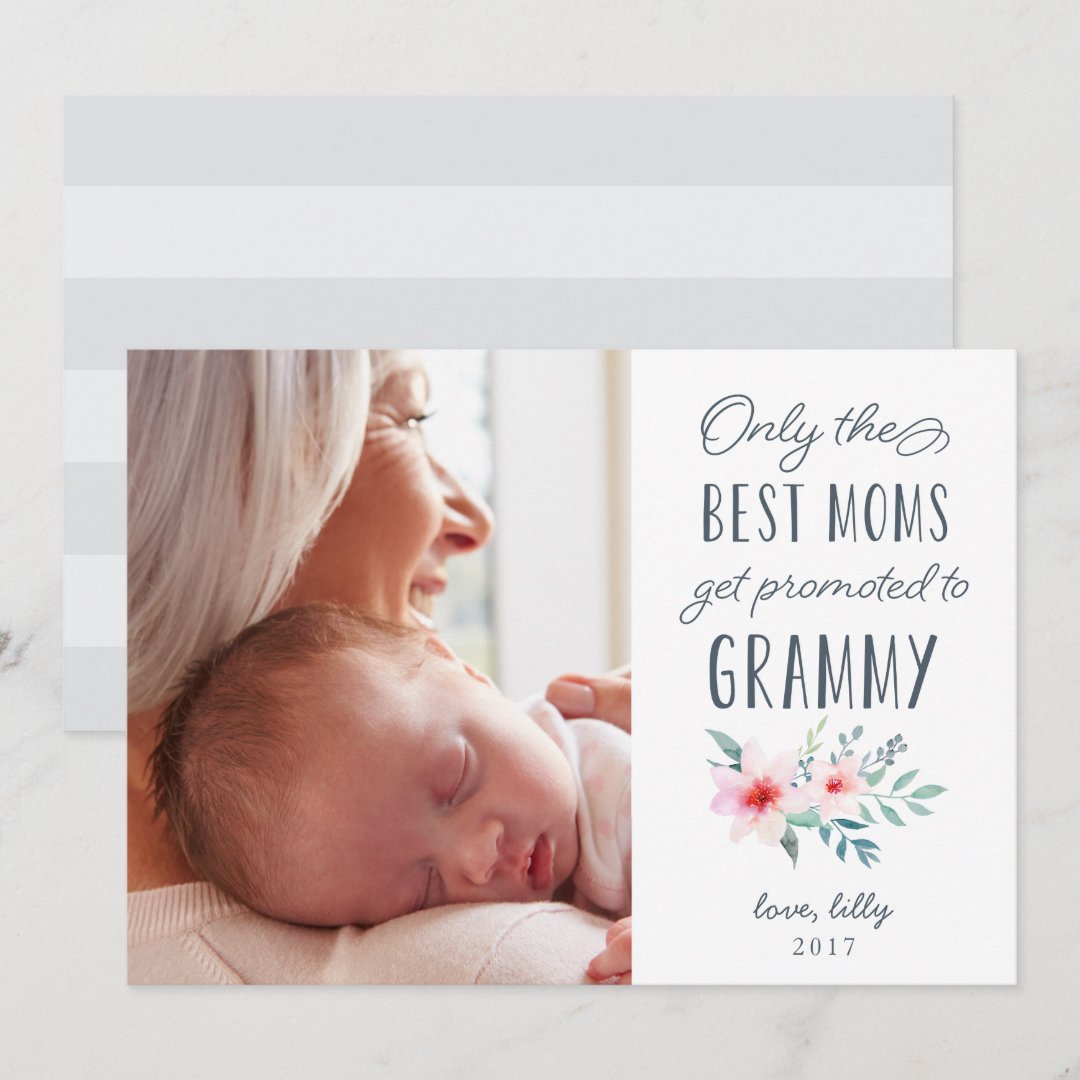 Only the Best Moms Get Promoted to Grammy Photo Invitation | Zazzle