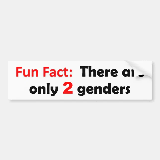 Only two genders bumper sticker | Zazzle