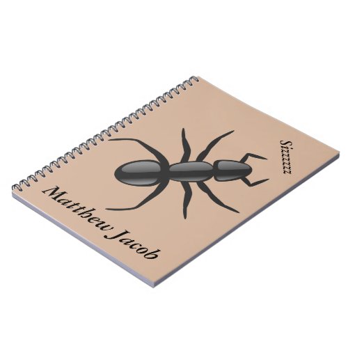 Onomatopoeia word sizzzzzz thinking ant sounds notebook | Zazzle