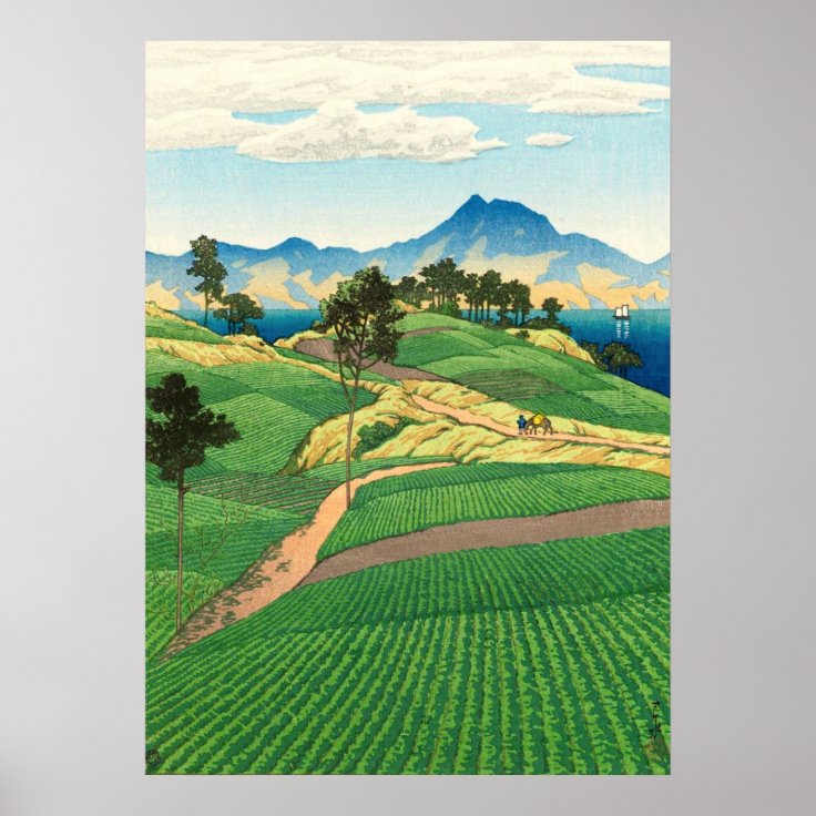 Onsen Range Seen from Amakusa Kawase Hasui 1922 Poster | Zazzle