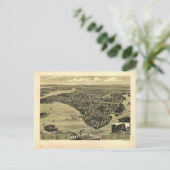 Onset Bay Grove Wareham Massachusetts Map (1885) Postcard | Zazzle